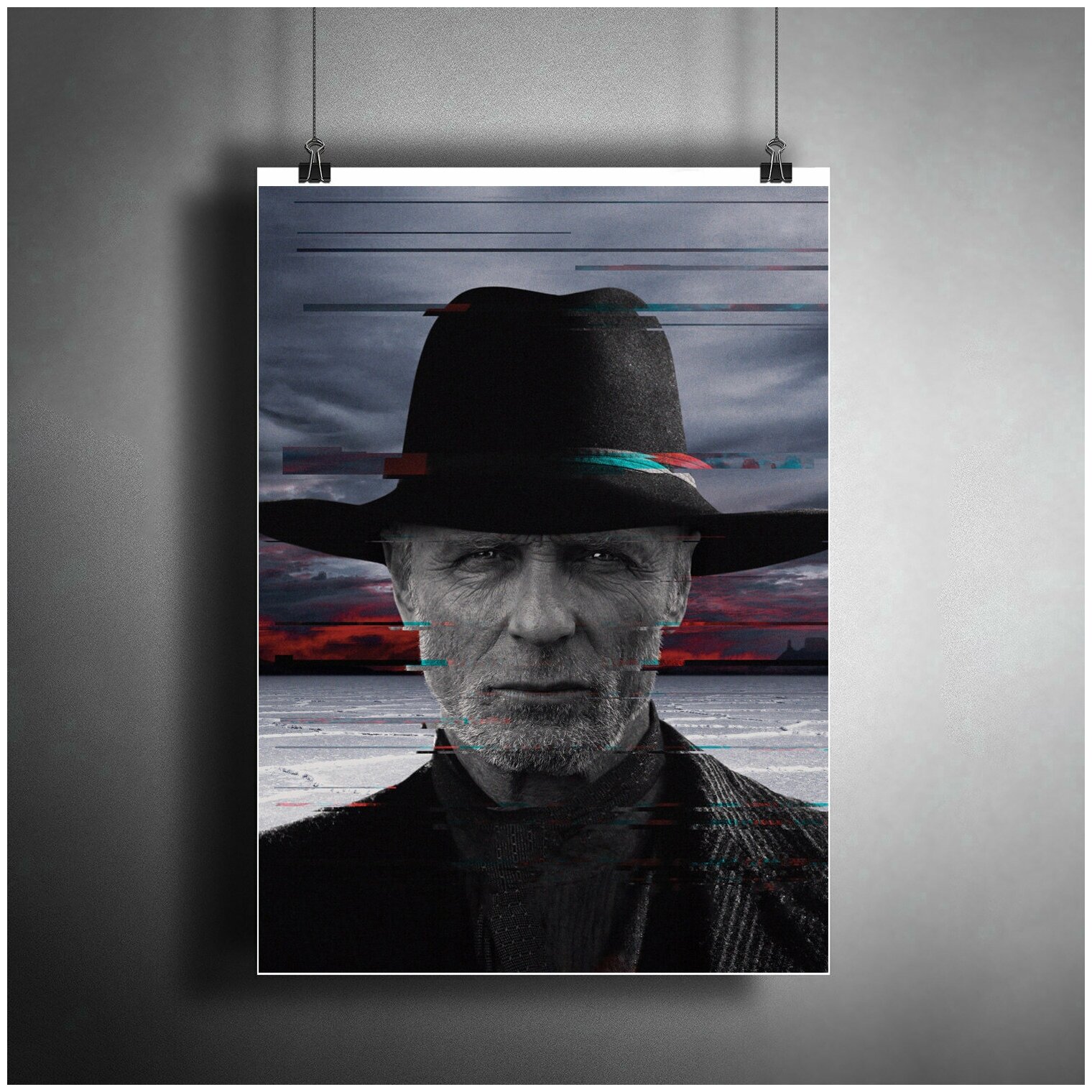 Постер плакат для интерьера "Сериал: Мир Дикого Запада. Westworld. Актёр Эд Харрис" / Декор дома, офиса, комнаты, квартиры, детской A3 (297 x 420 мм)