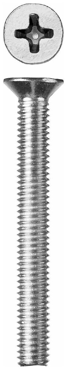 Винт с потайной головкой ЗУБР DIN 965 кл. пр. 4.8 M6 x 55 мм 5 кг. ( 500 шт.) (303110-06-055)