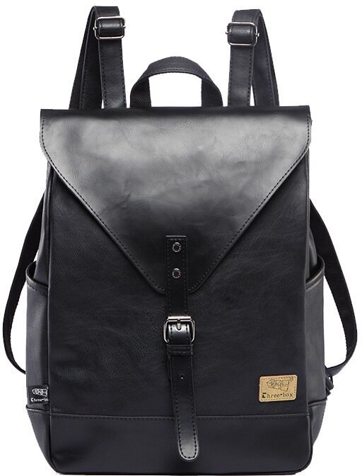 Рюкзак MyPads 3514 из качественной импортной эко-кожи черного цвета необычный красивый модный компактный городской рюкзак для фотоаппарата и ноутбука Irbis Acer Lenovo Prestigio Xiaomi Digma MSI Macbook 15.6 дюйма