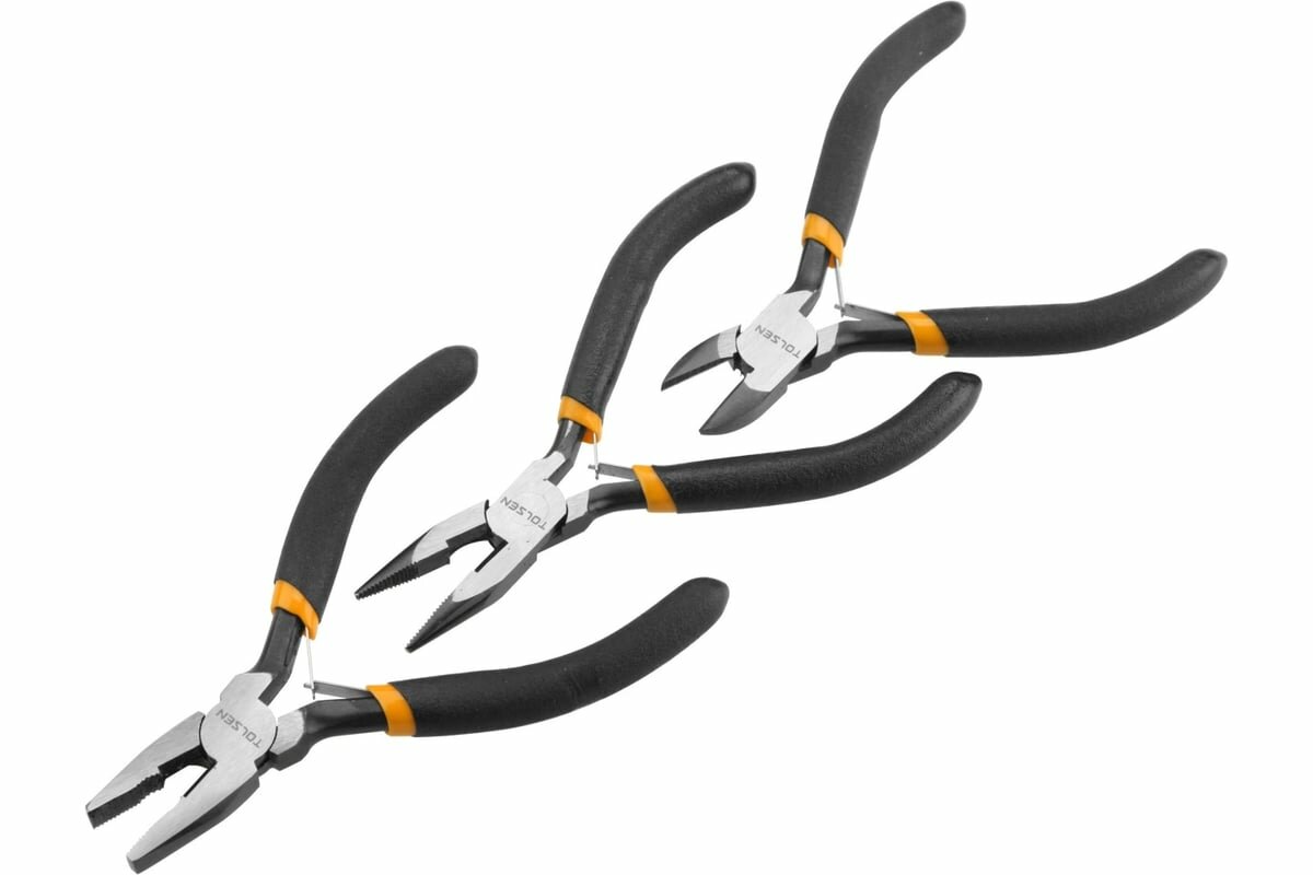 TOLSEN Набор пассатижей и бокорезы, мини, 3 предмета 10038