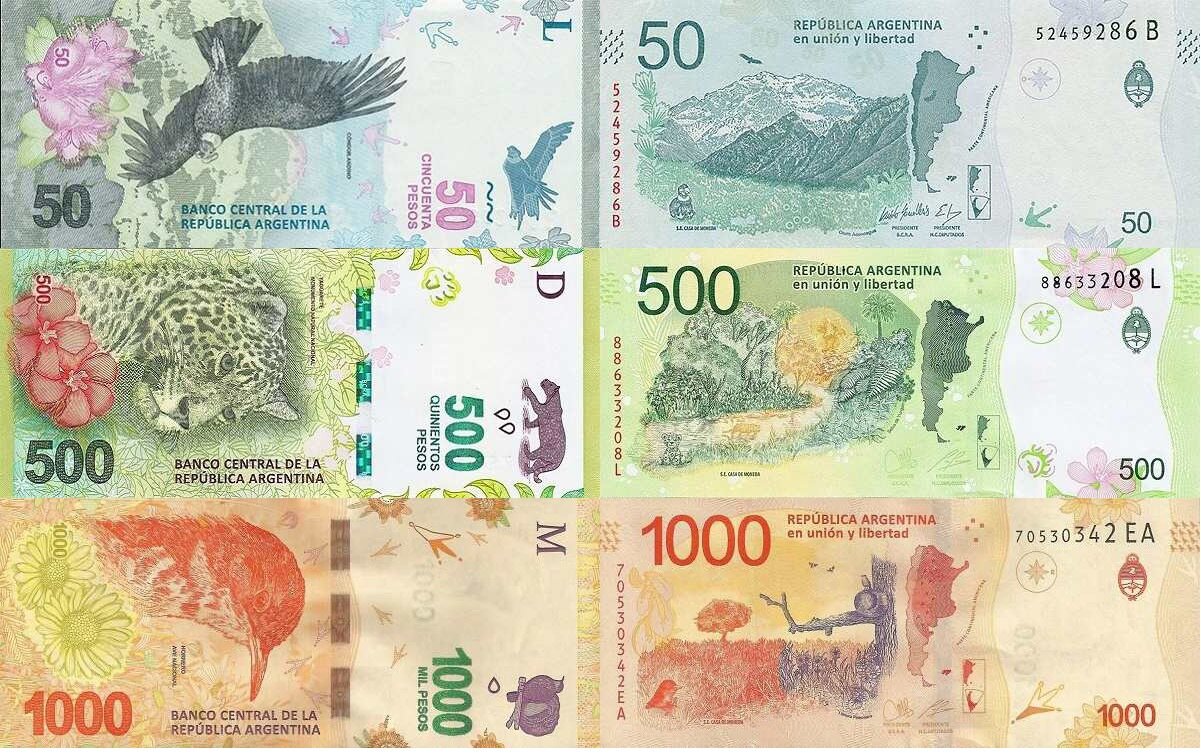 Комплект банкнот Аргентины №5, состояние UNC (без обращения), 2018-2022 г. в.