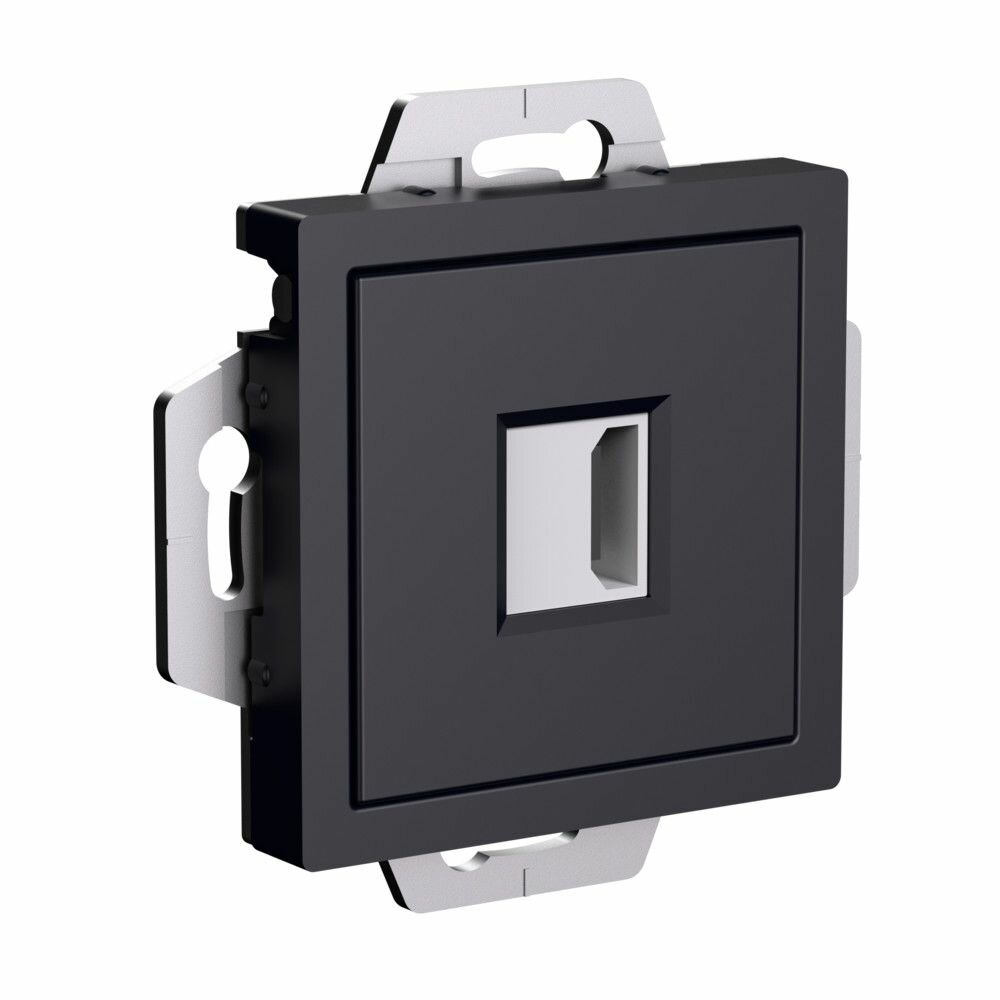 Розетка Systeme Electric ATLASDESIGN, HDMI, скрытого монтажа, версия HDMI 1.4, экранированная, карбон