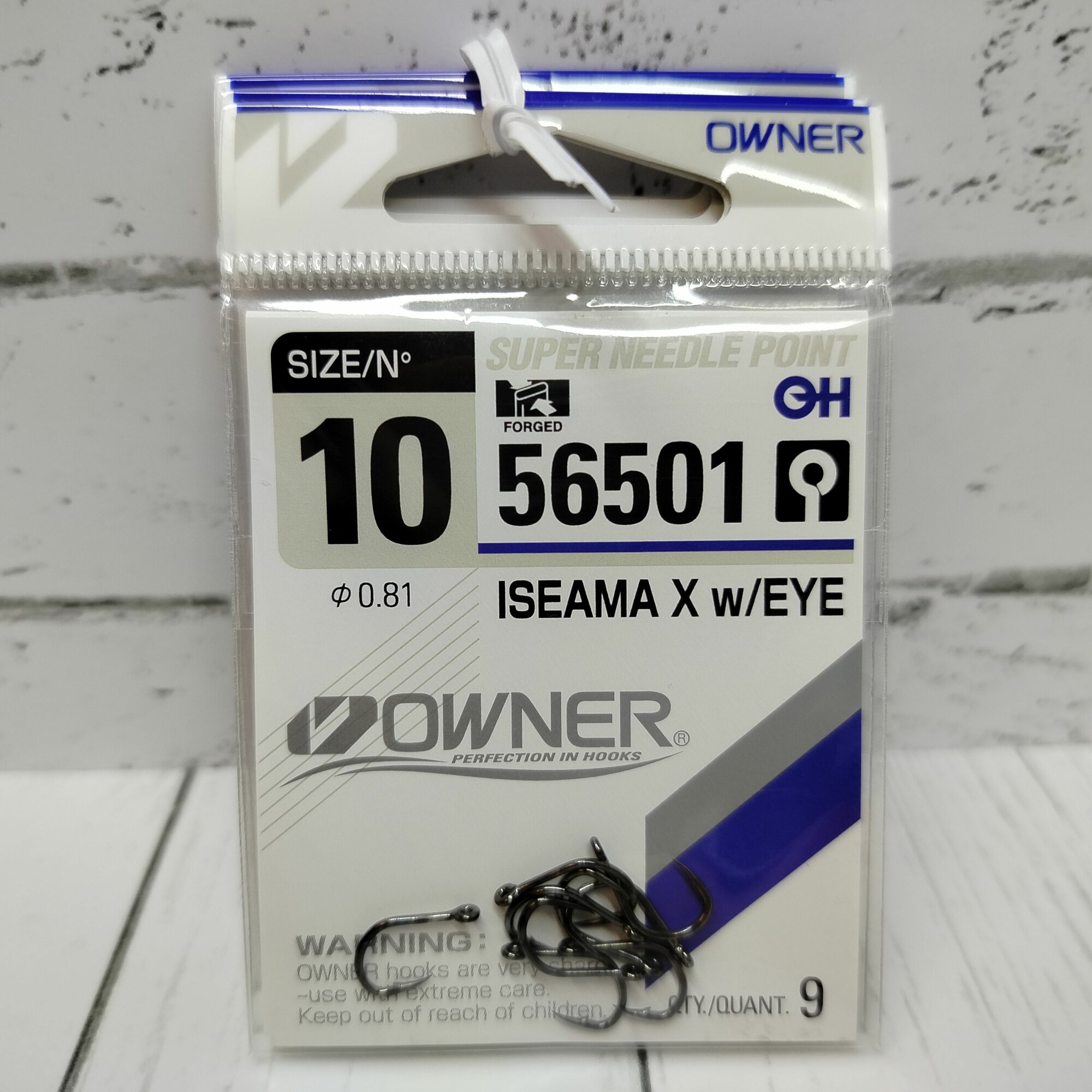 OWNER Крючок рыболовный 56501 ISEАMА-X w/EYE №10-5уп (45шт)