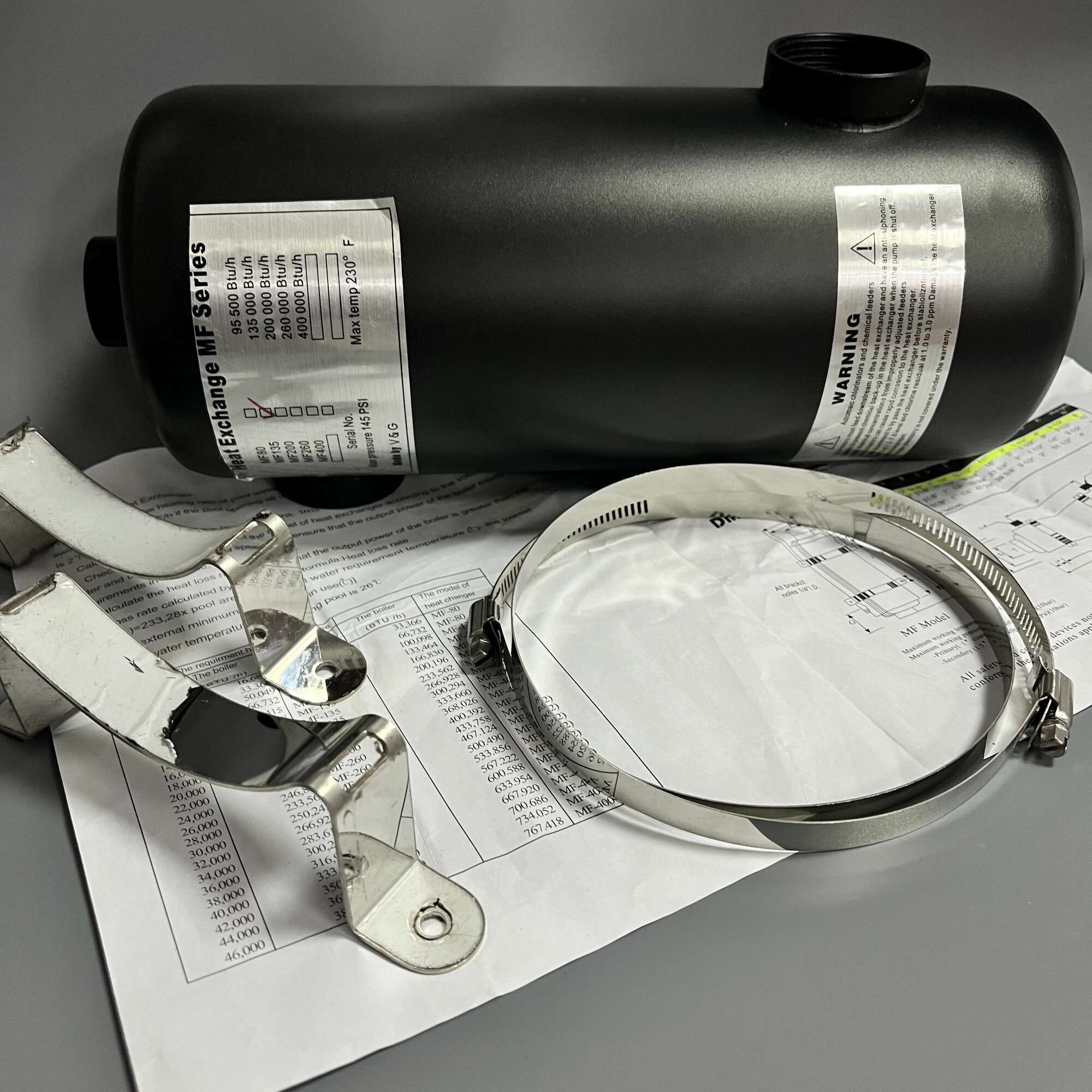 Теплообменник "MF 135" для подогрева воды в бассейне, 40 квт