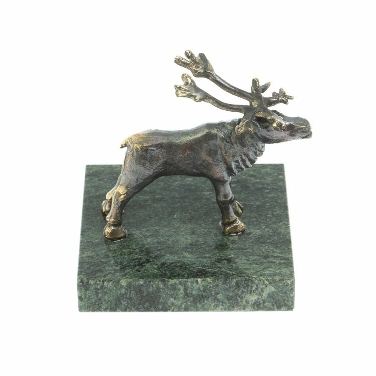 Статуэтка "Северный олень" из бронзы и змеевика 128264