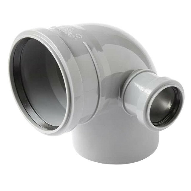 TEBO отвод для внутренней канализации 110 мм 87,5° с правым выходом 50 мм для монтажа