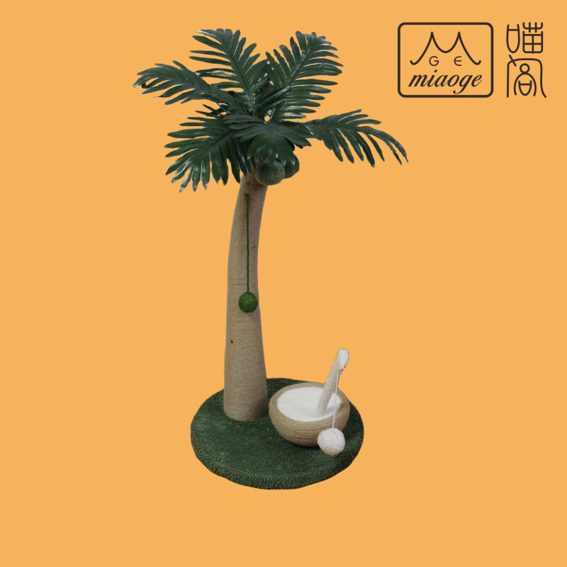Когтеточка "Кокосовая пальма" MIAOGE, для кошек, напольная, 40x40x70 см