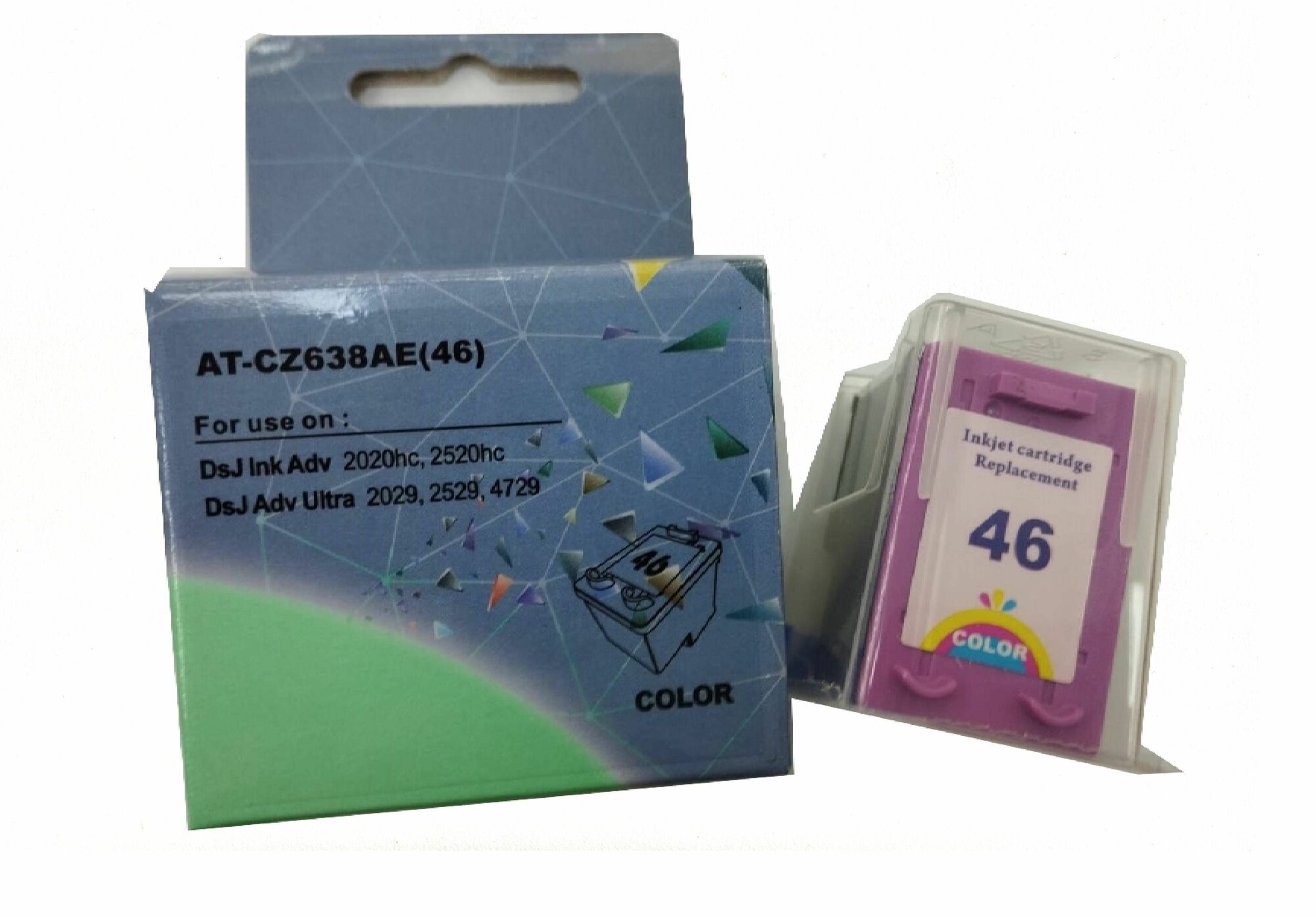 Картридж для струйного принтера HP 46 (CZ638AE) цветной Aquamarine Тайвань