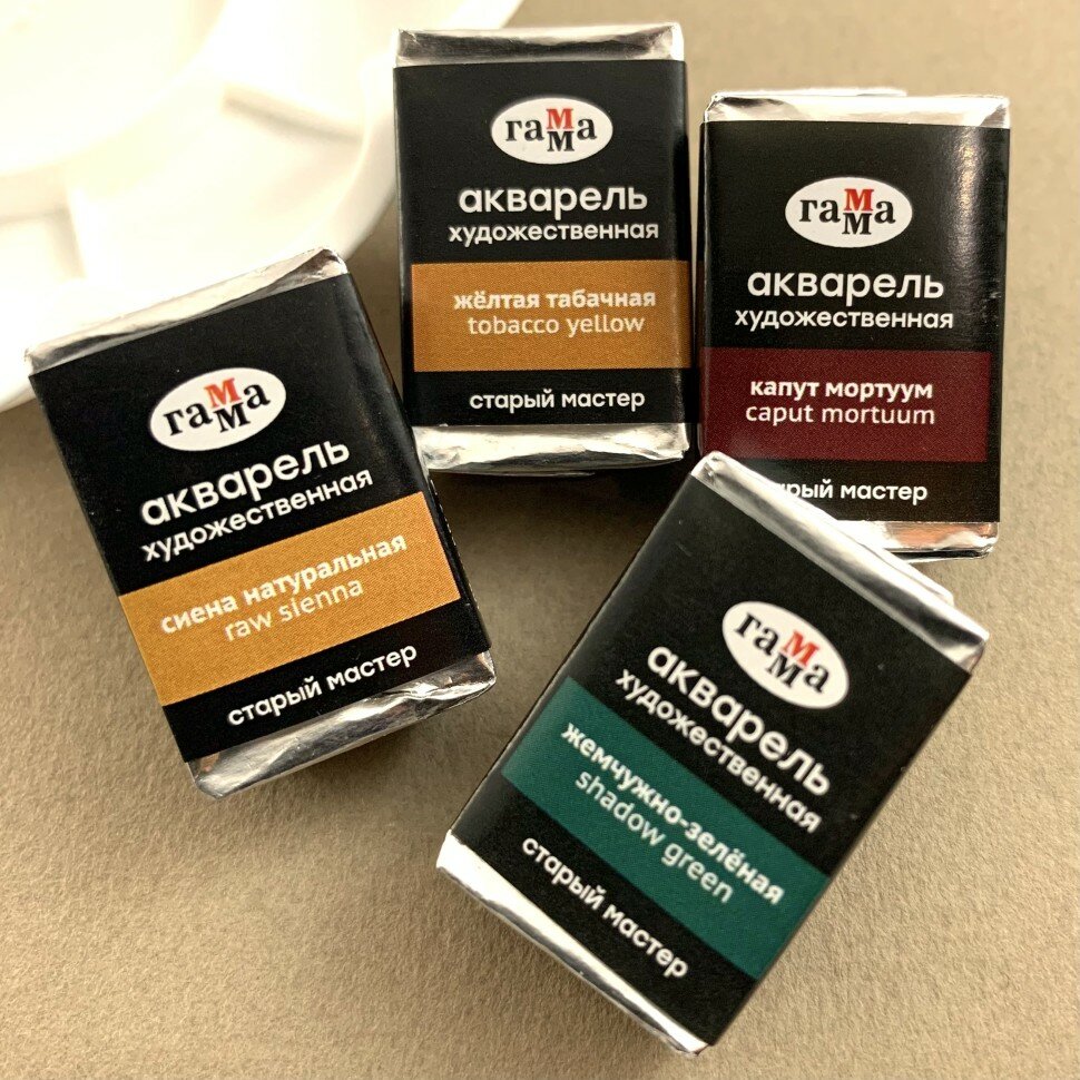 Акварель 4 кюветы Природные оттенки плюс палитра, Старый Мастер, артикул ГМ-200521-172.551.618.109