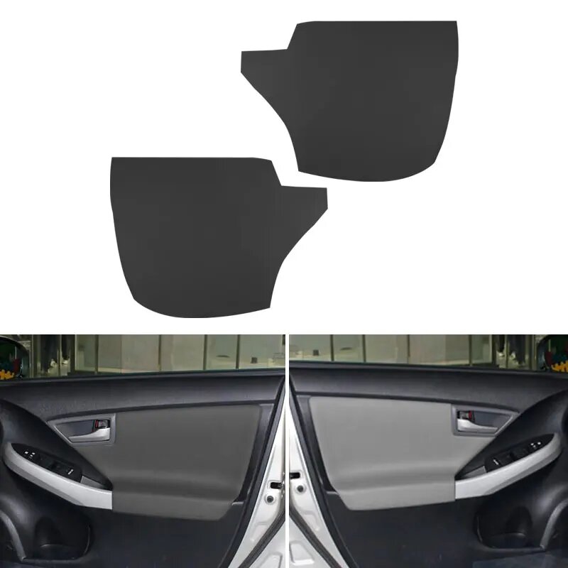 Автомобильный Стайлинг, подлокотник из кожи и микрофибры для передней двери, обшивка панели для Toyota Prius 30 2009 2010 2011 2012 2013 2014 2015, черный