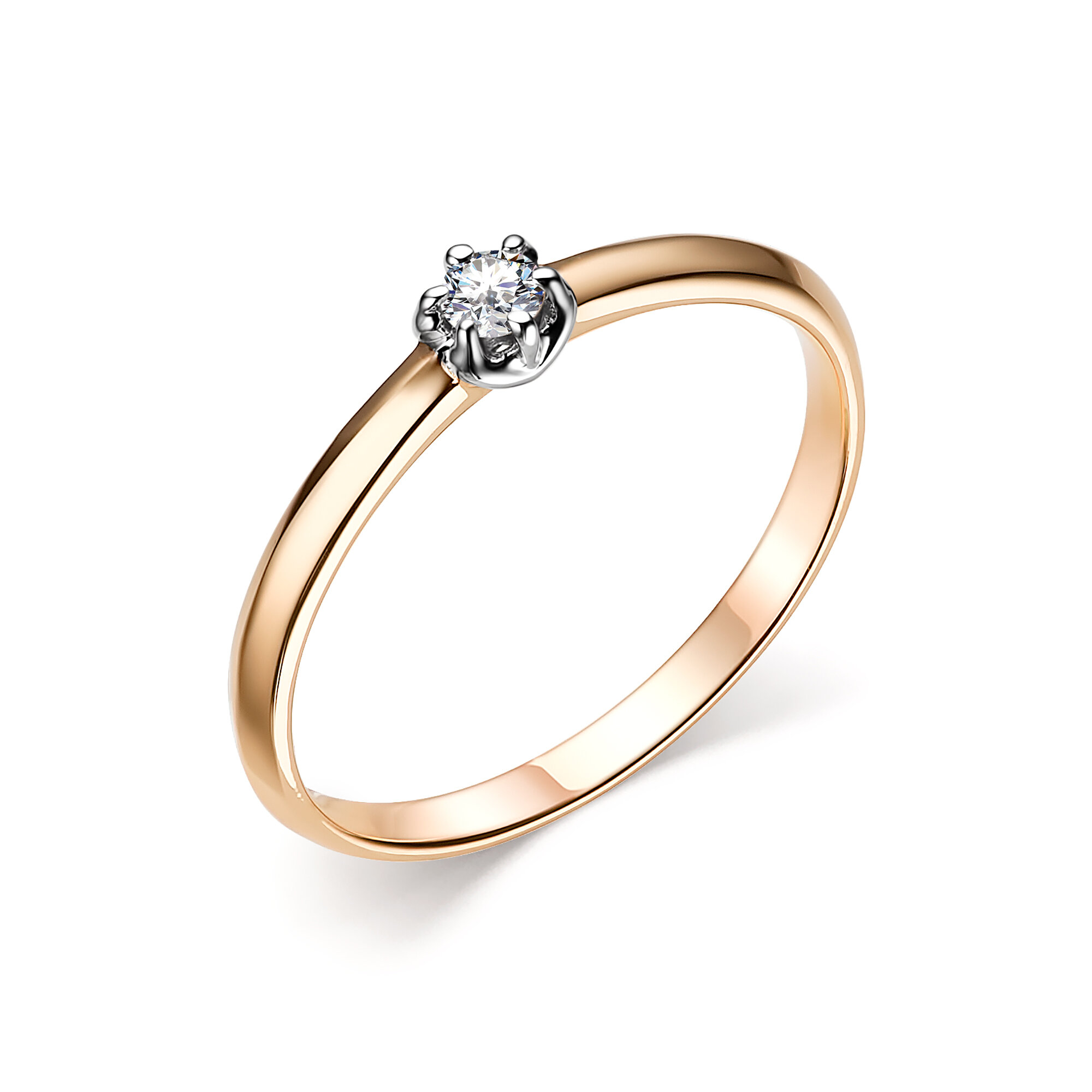 Кольцо, золото, 585 проба, бриллиант