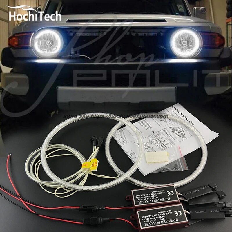 Белая фара HochiTech 6000K CCFL, комплект глаз ангела демона, раньше глаз для Toyota FJ Cruiser 2007 до 2014