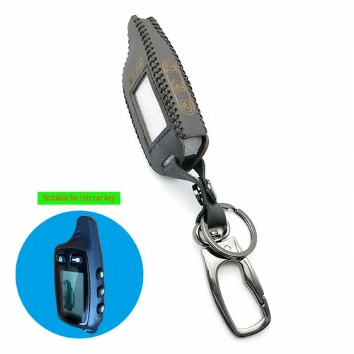 Брелок для ключей TW9010 с ЖК-дисплеем и пультом дистанционного управления, чехол от солнца из 100% кожи для русской двухсторонней автомобильной сигнализации Tomahawk, брелок TW9010 с брелком для ключей, TW9010 Black line