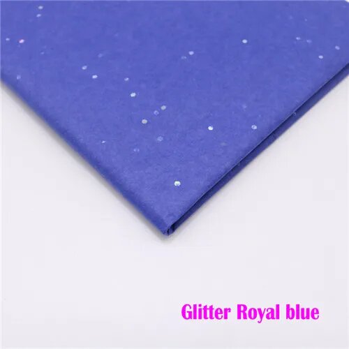 Блестящая папиросная бумага для творчества, 10 листов Синий, Glitter Royal blue