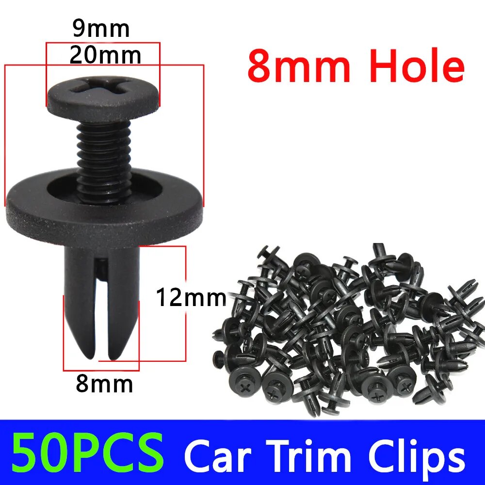 Клипсы автомобильные универсальные, 50 шт./лот, 6 мм, 7,8 мм, 8 мм 50PCS 8mm C0085