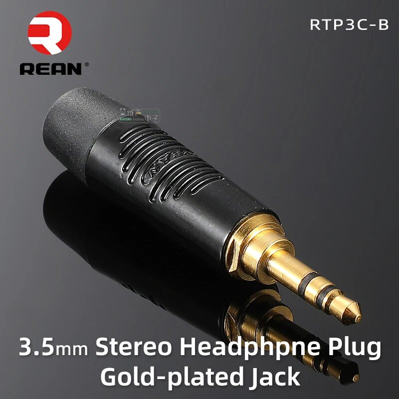 REAN 3.5 мм стерео разъем, золотистый, RTP3C-B, 4 мм