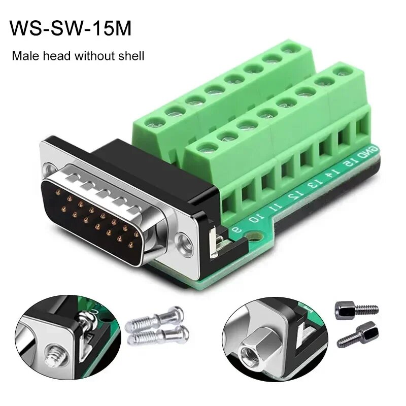 DIVEDEER Soldering-free DB15 Connector Male without Shell