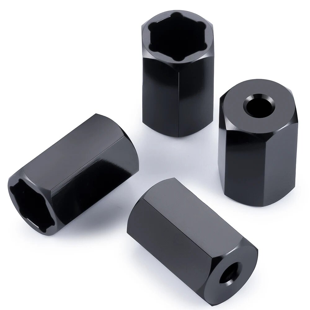 Адаптеры ступиц YEAHRUN 4шт, 5mm to 7mm, черные