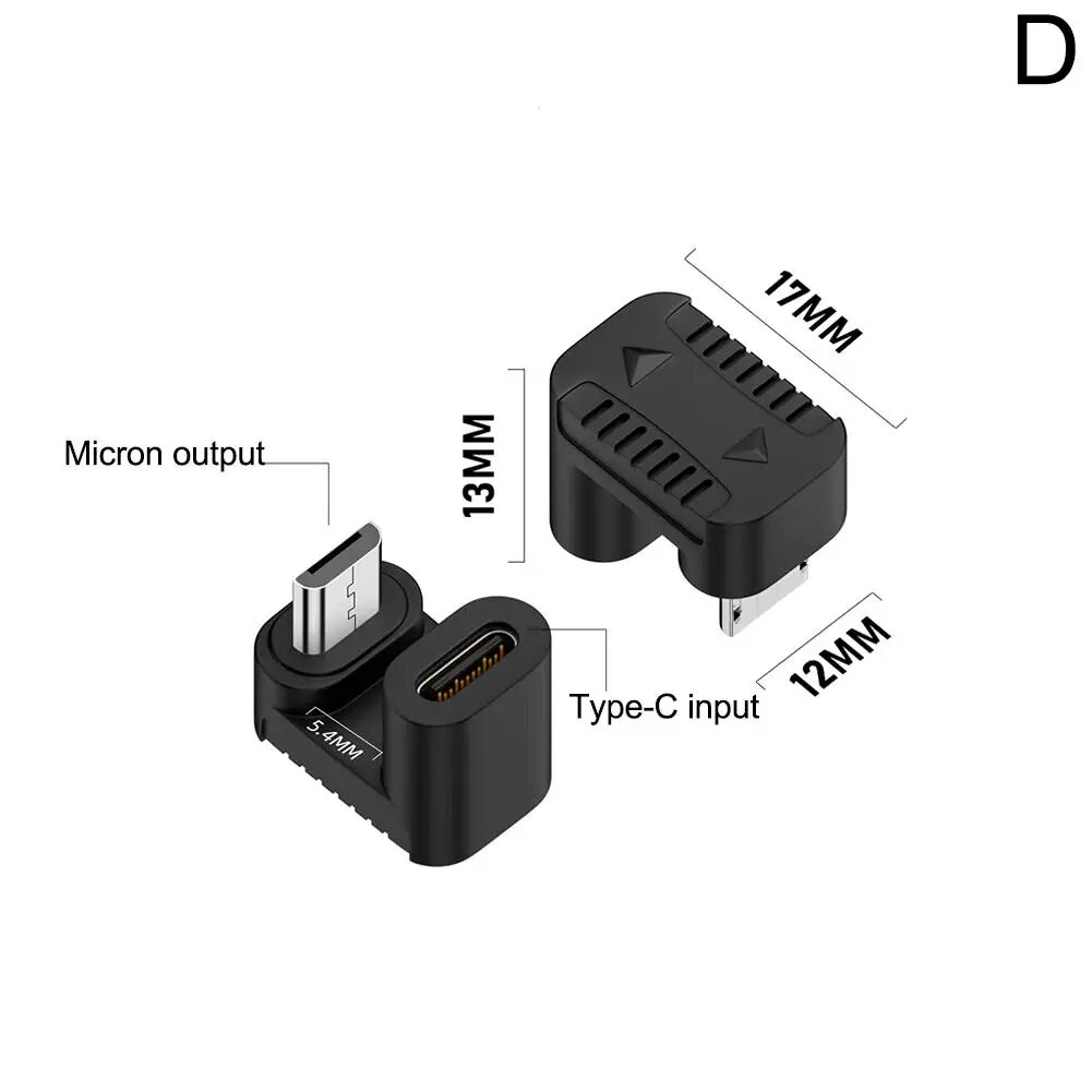 U-образный угловой адаптер USB 2,0 типа C Женский адаптер для телефона Android