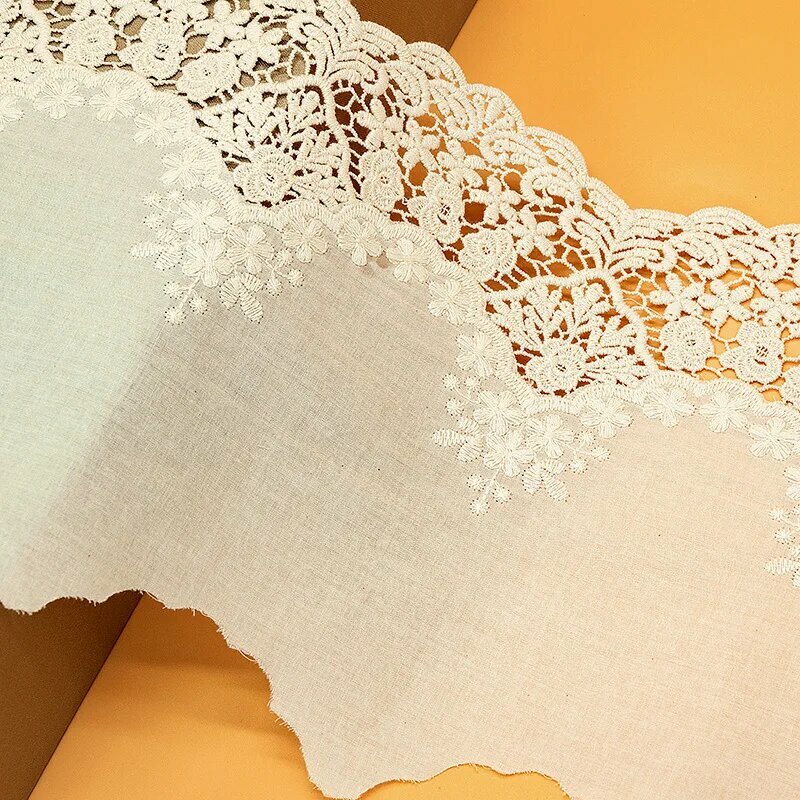 Кружевная ткань Weddi, хлопок, белый, 20см/36см Beige 20cm wide