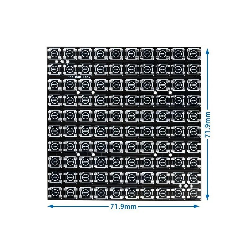 RGB светодиодная плата WS2812 5050, 71.9x71.9 мм, Color: 100 5050