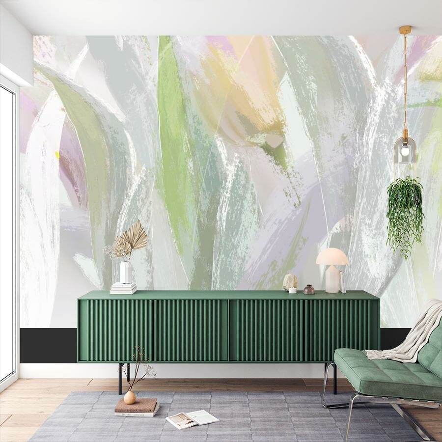 Фотообои Тюльпаны красками 13-817-S-Флок 270 x 200 см (ВхШ) S, флизелиновые, влагостойкие обои