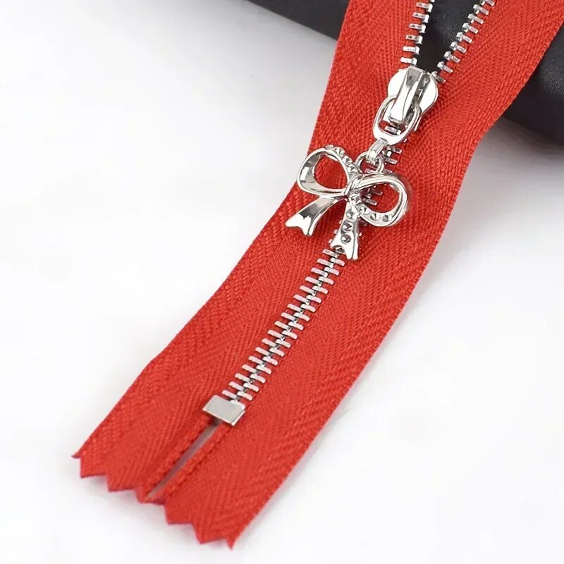 Металлические молнии Meetee 3 шт, 15/18/20/25/30 см KY747-RedSilver, 15cm