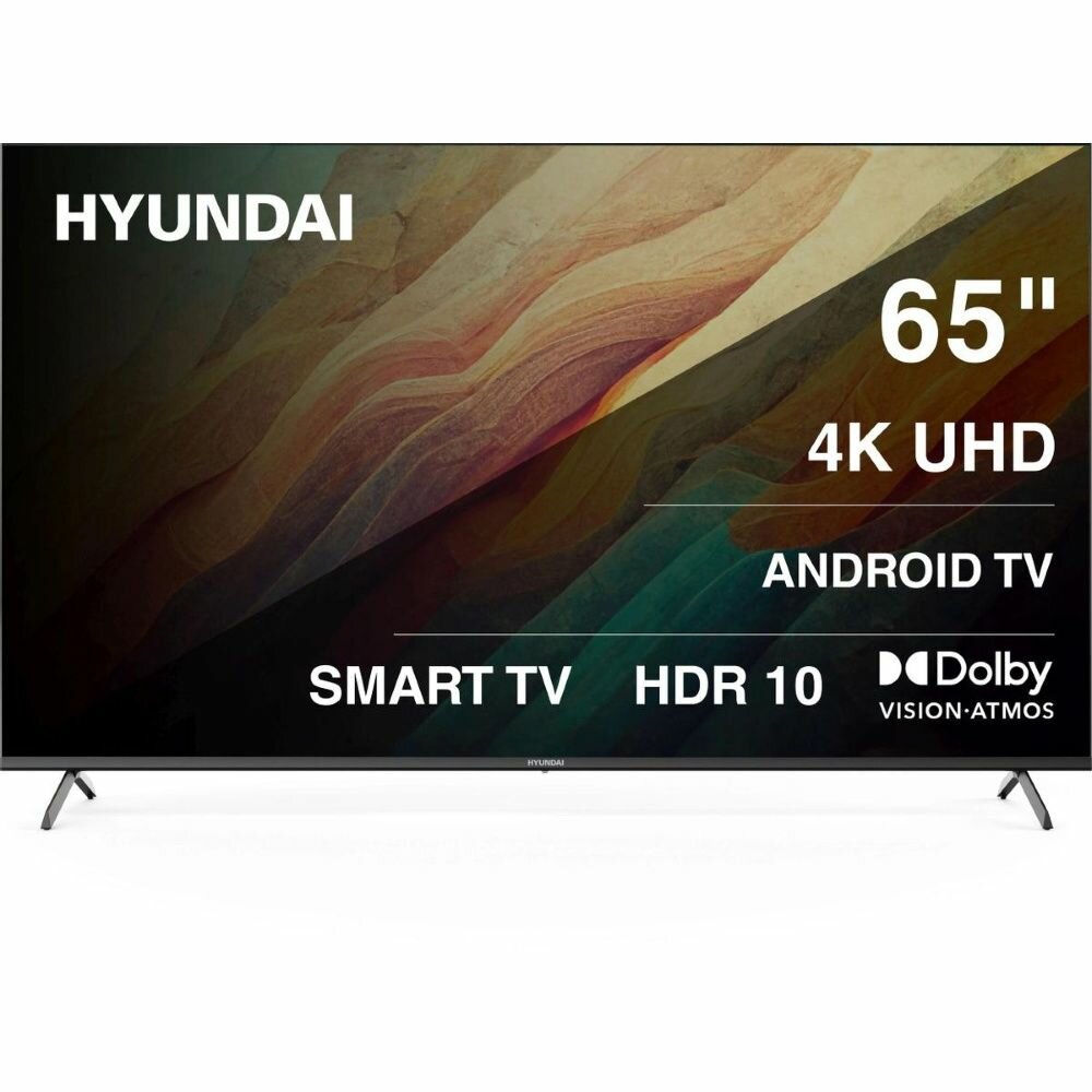 Телевизор Hyundai H-LED65BU7009, 65", 4К, Android TV, Wi-Fi, Bluetooth, чёрный