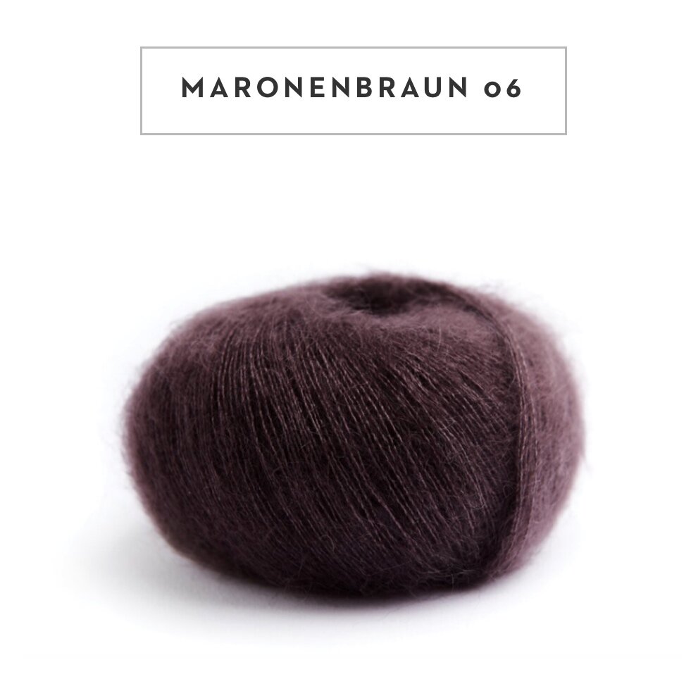 Premia /Премия/ пряжа Lamana (60% суперкид мохер, 40% шелк), 25г/300м (06, maronenbraun (каштаново-коричневый), коричневый)