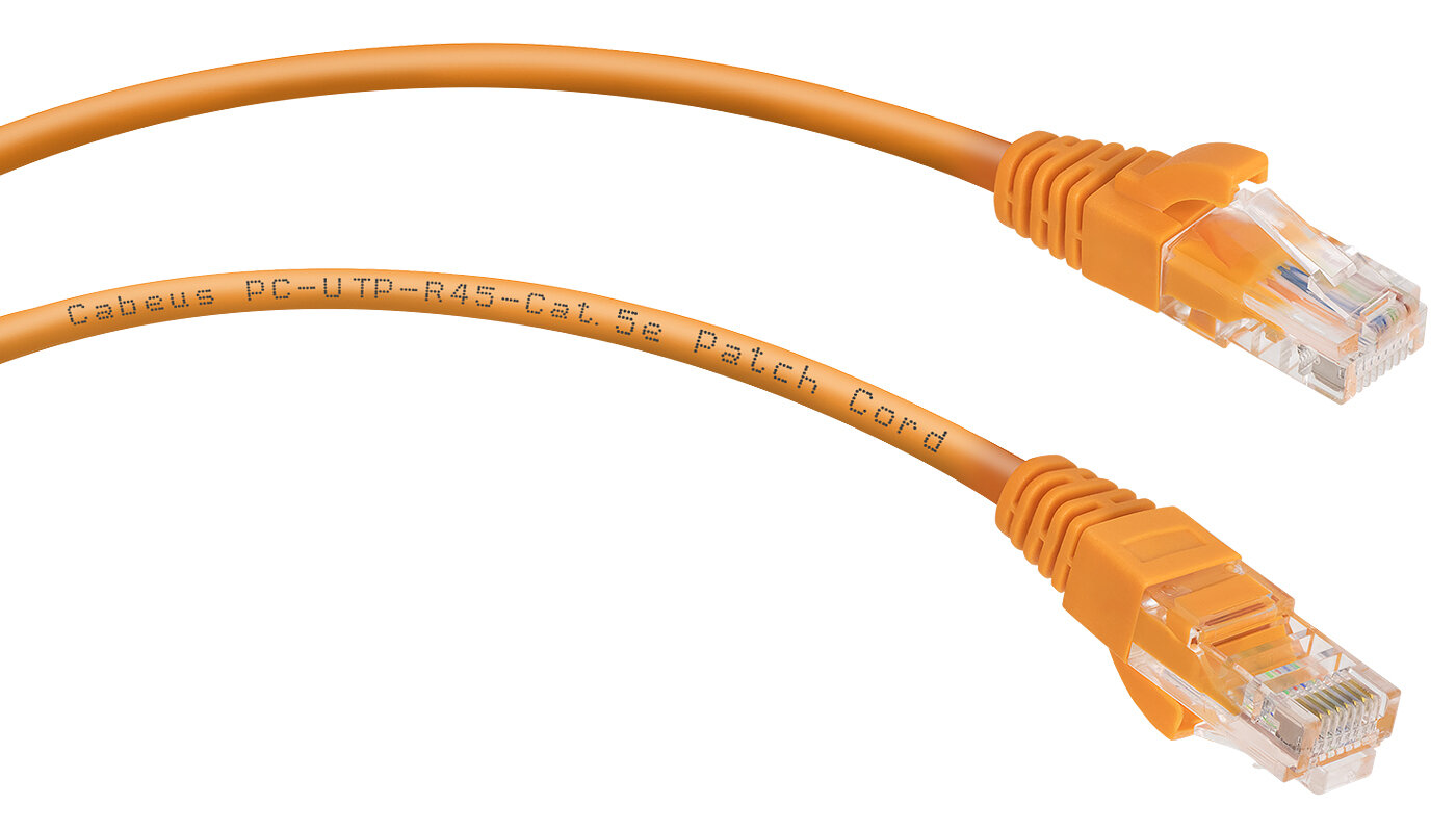 Патч-корд Cabeus PC-UTP-RJ45-Cat.5e-2m-OR U/UTP кат.5е 2xRJ45/8p8c PVC 2м 1 шт.