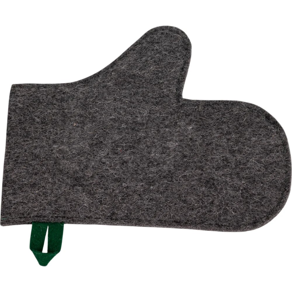 Рукавица банная ГлавБаня войлок серый Б44