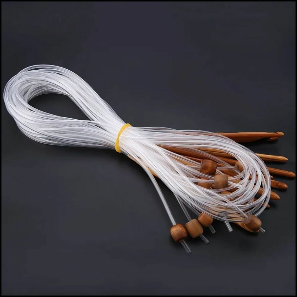 Тунисские крючки для вязания с гибкой леской и ограничителем Афганский крючок