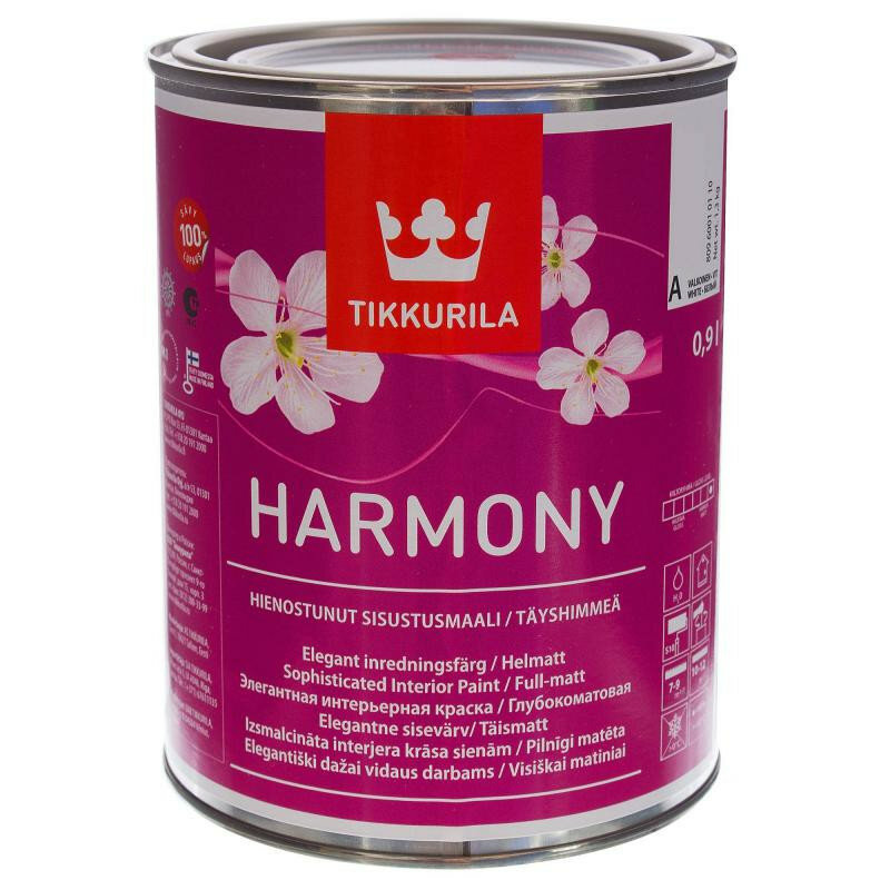 Tikkurila Harmony для стен и потолков акрилатная бархатисто-матовая, Бесцветный