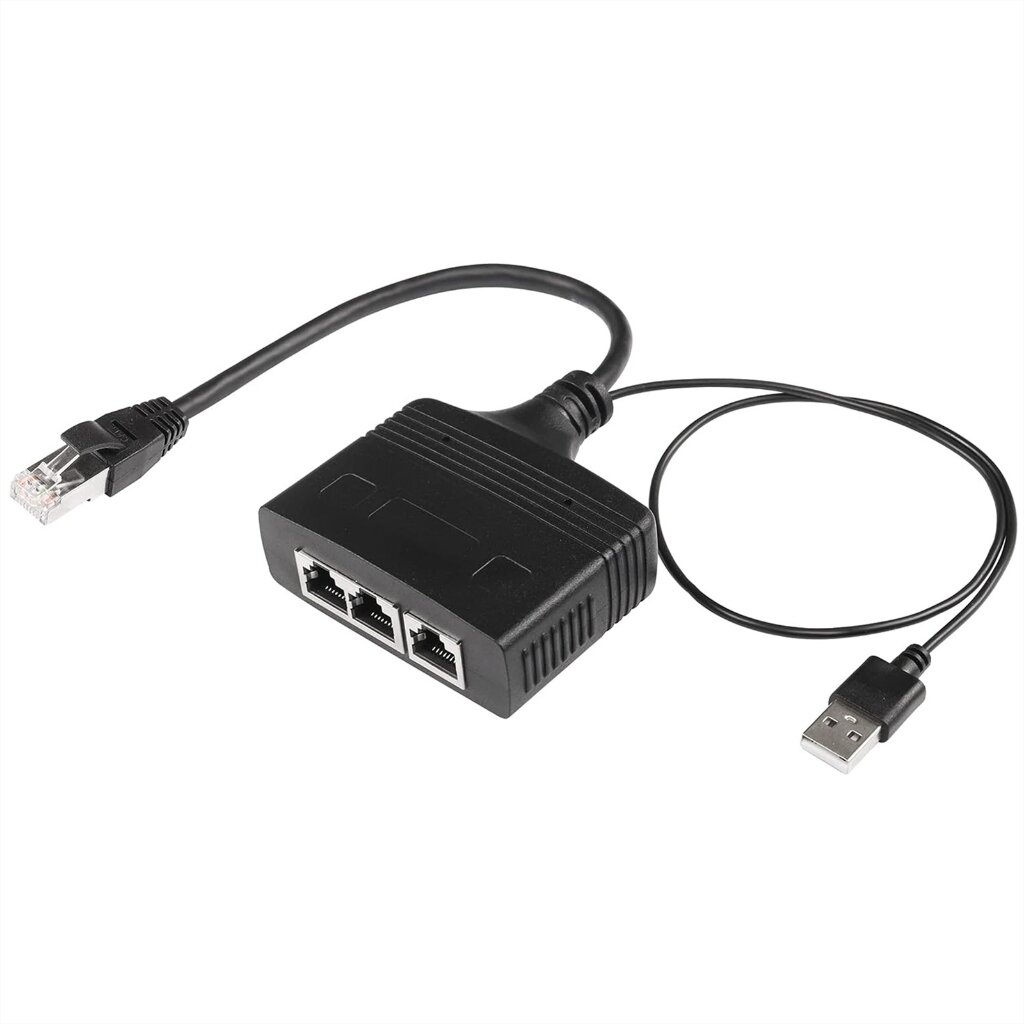 Кабельный адаптер-разветвитель Ethernet RJ45 с 1 на 3 портами Switcher 100 Мбит/с