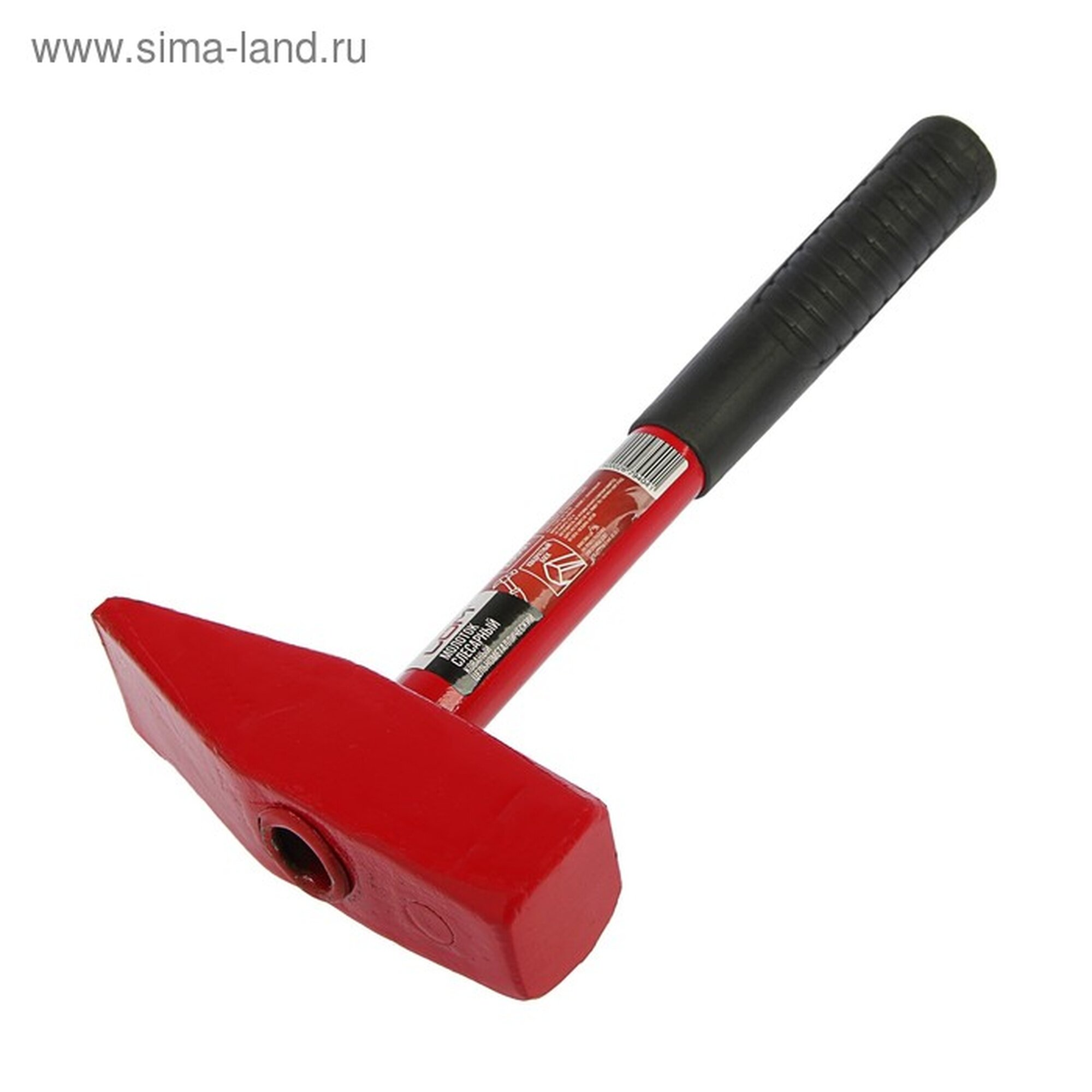 Молоток слесарный ЛОМ, квадратный боек, металлическая обрезиненная рукоятка, 2000 г