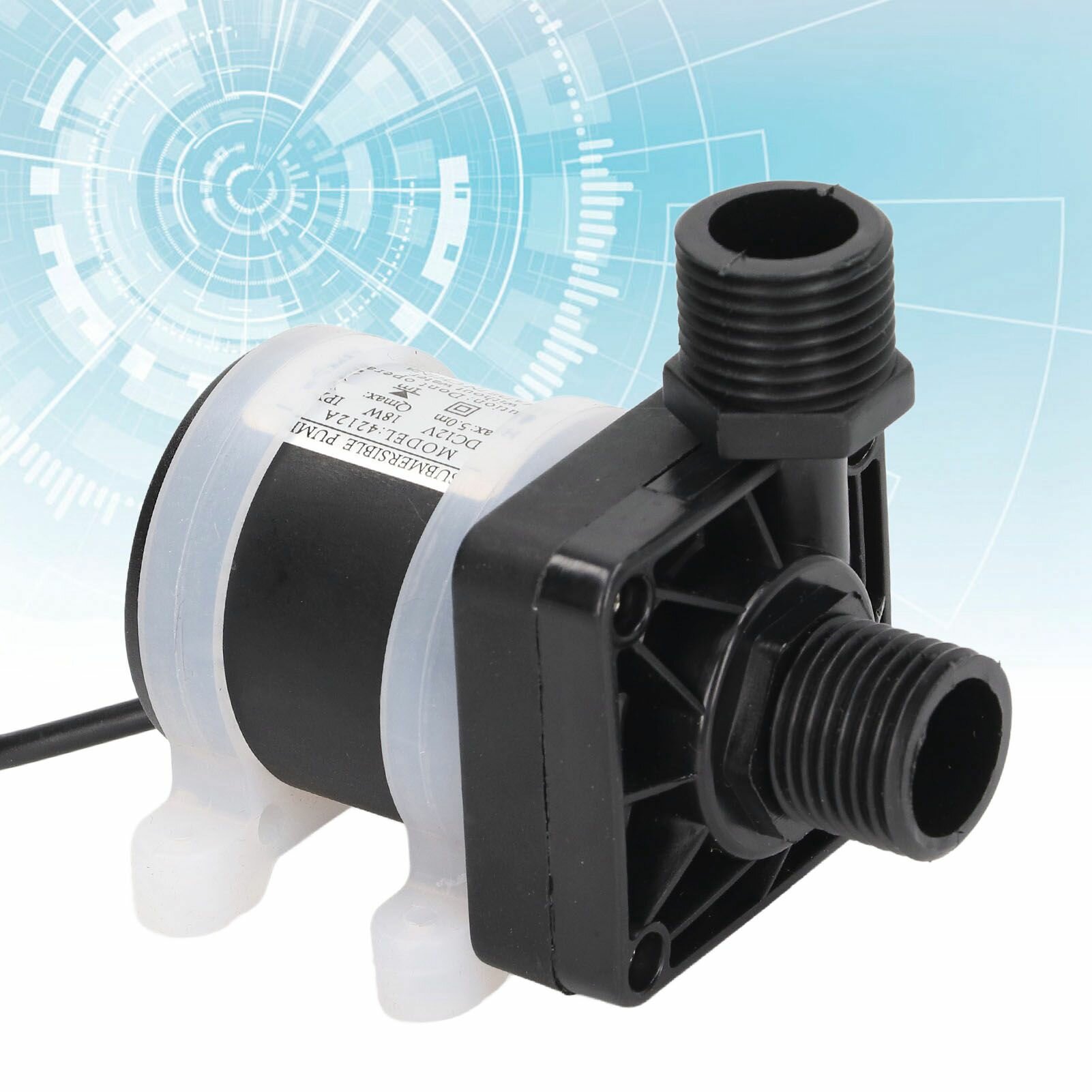 Мини-насос 20W DC12V, 800л/ч, тихий, для фонтана