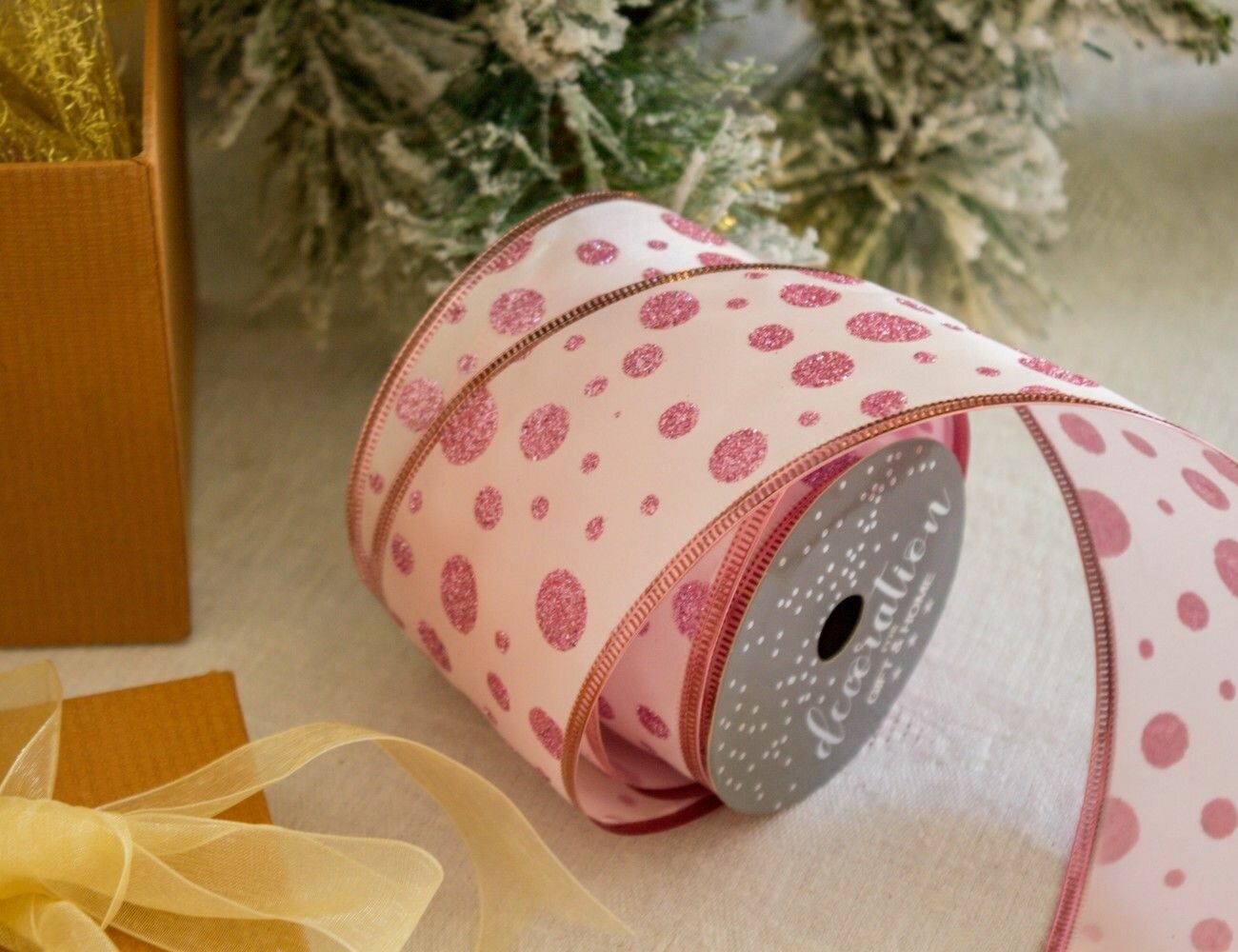 Лента для декорирования воздушная нежность - конфетти, розовая, 6х270 см, Koopman International 767921060-4