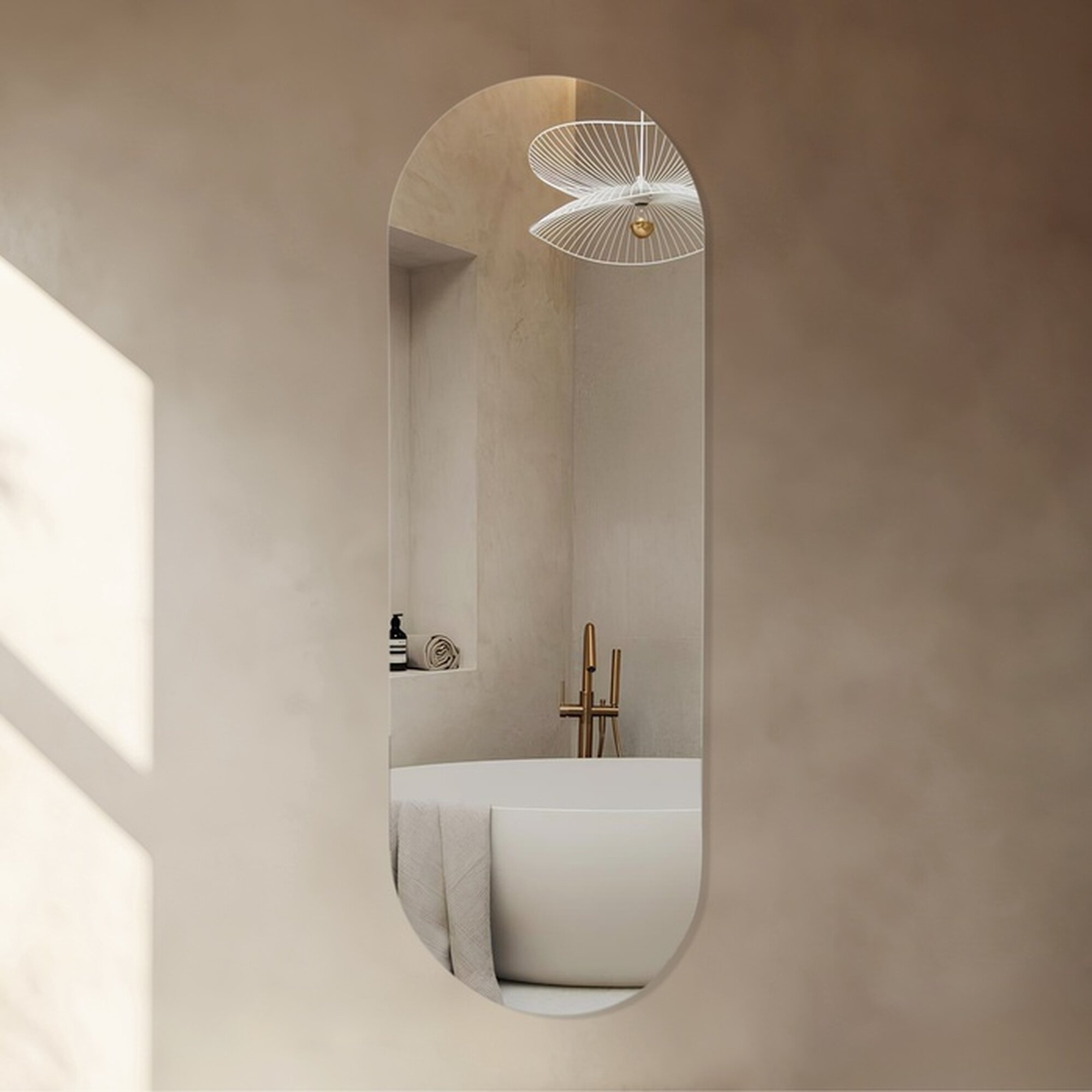 Зеркало Сима-ленд, овальное, настенное, серебристое, 101x35 см