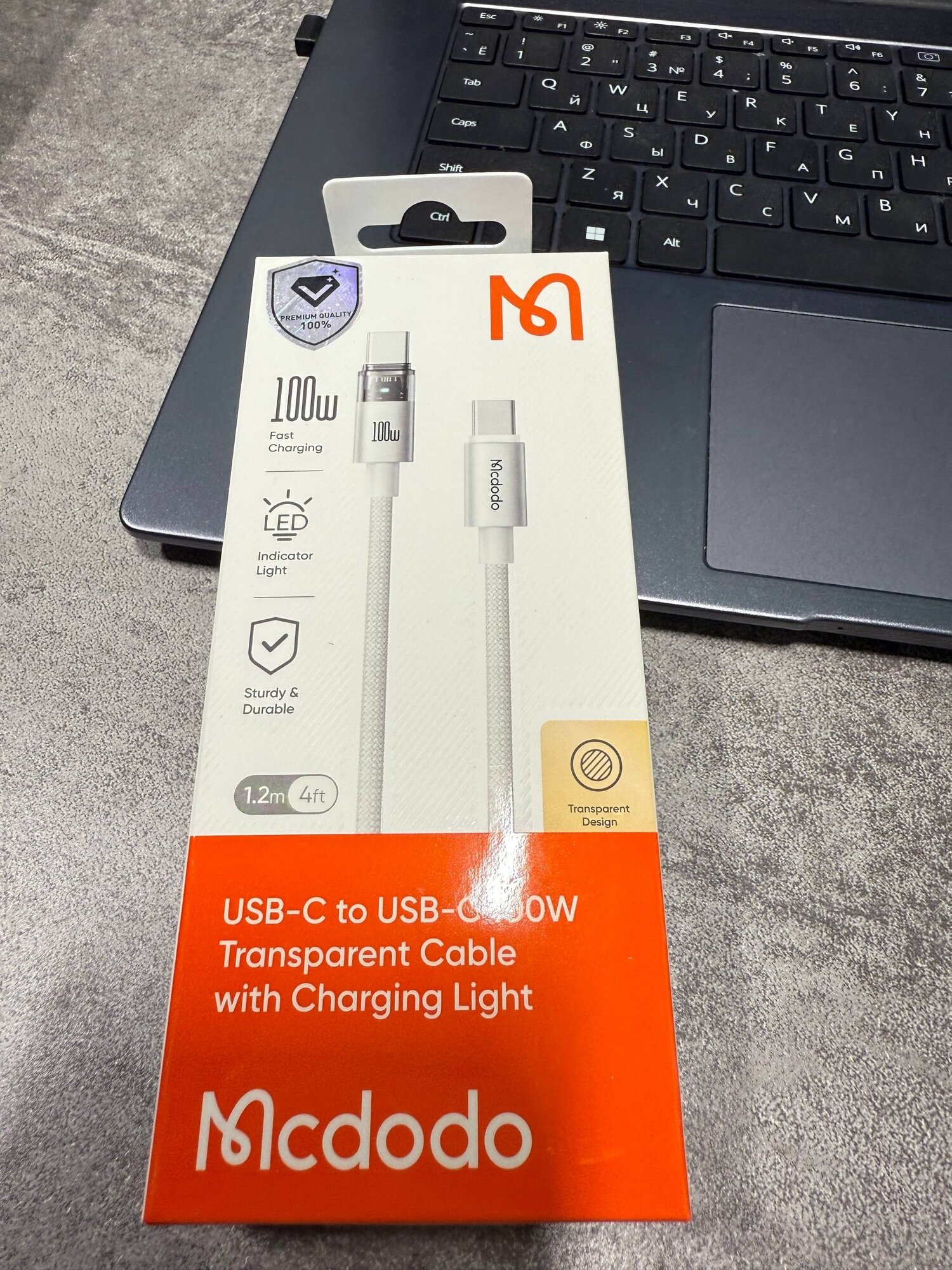 Кабель Mcdodo CA-558 100W USB-C USB-C со световым индикатором заряда (белый)