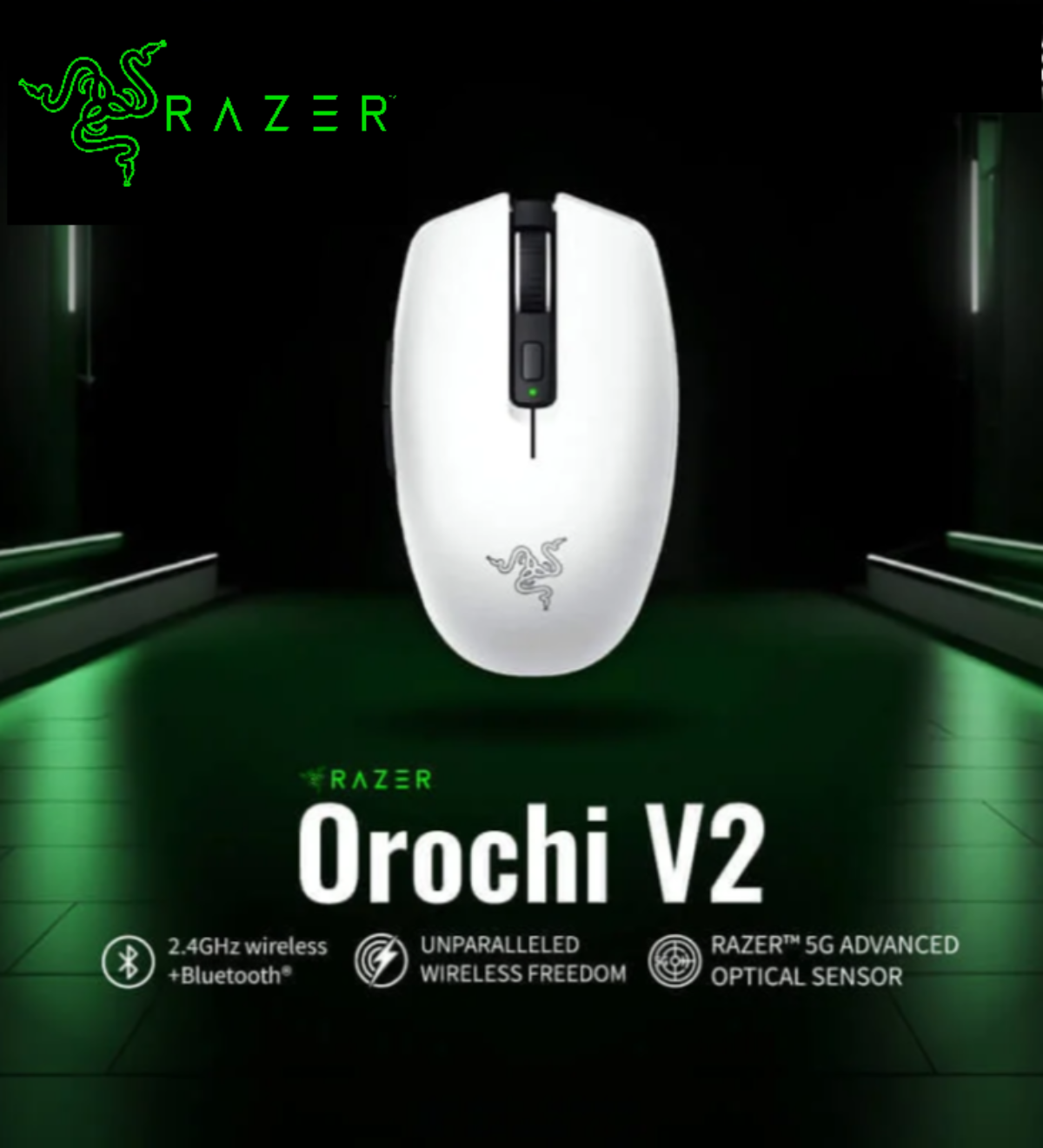Игровая мышь Razer Orochi V2 (Razer Synapse) белый, 18000dpi, беспроводная RZ01-03730400-R3G1