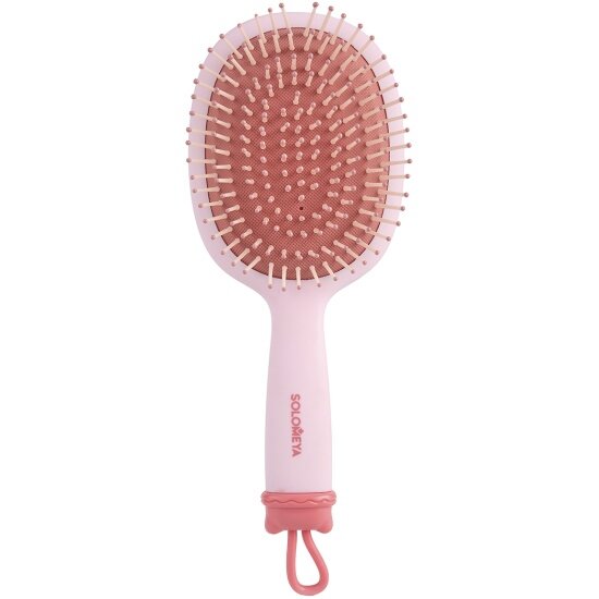 Расческа массажная Solomeya с отверстиями для джиббитсов, розовая