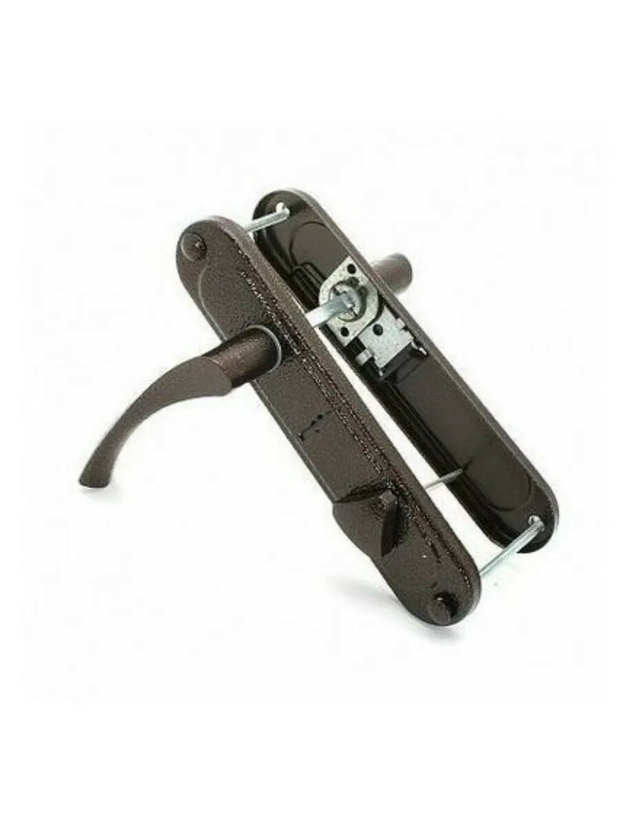 Ручка дверная Эльбор, Капля 4.643, 5297, правая, для замка сувальдного, комплект ручек, антик медь, ЦАМ