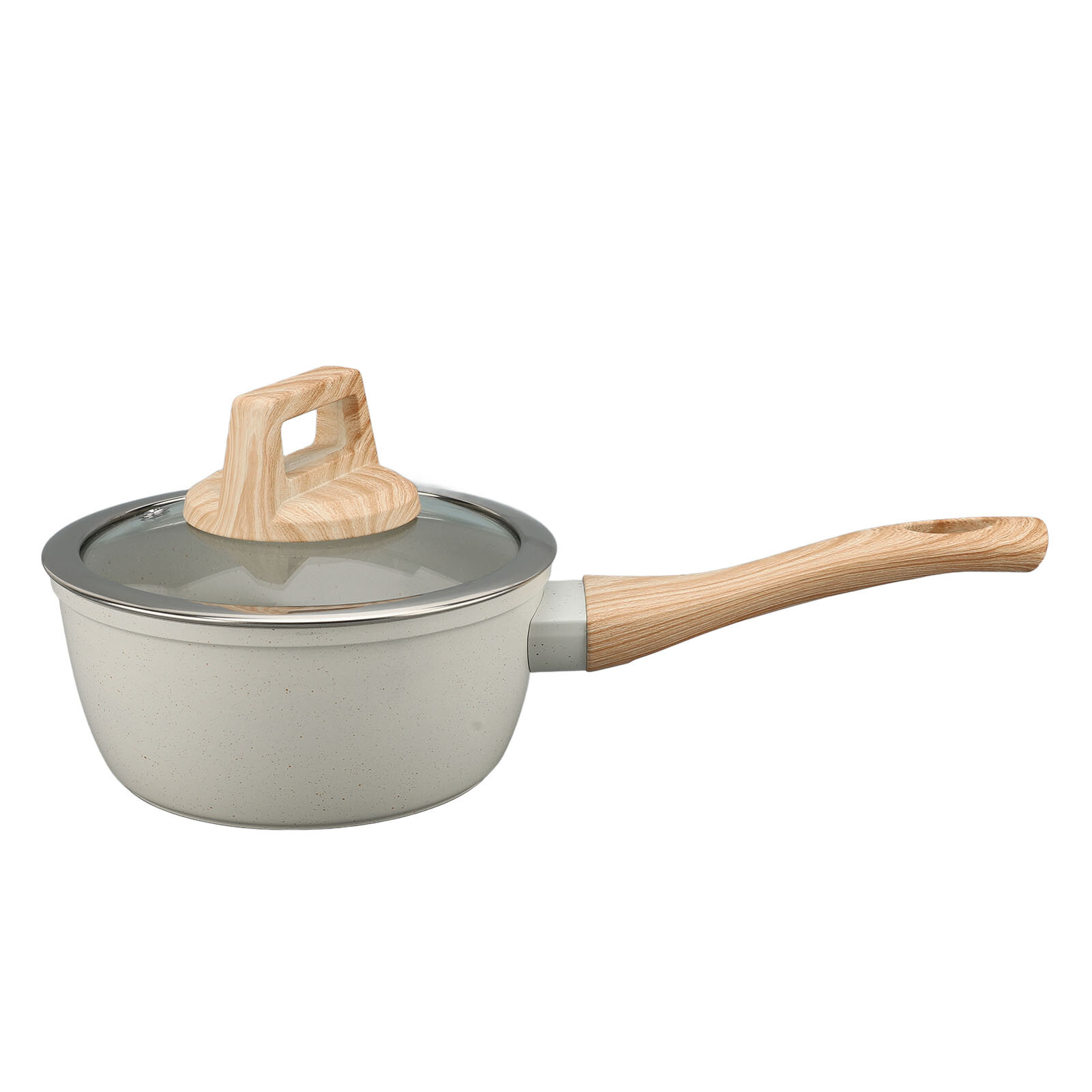 Набор кастрюль и сковородок с антипригарным покрытием Granite Induction Kitchen Cookware Set for Cooking Frying Boiling Tomting White