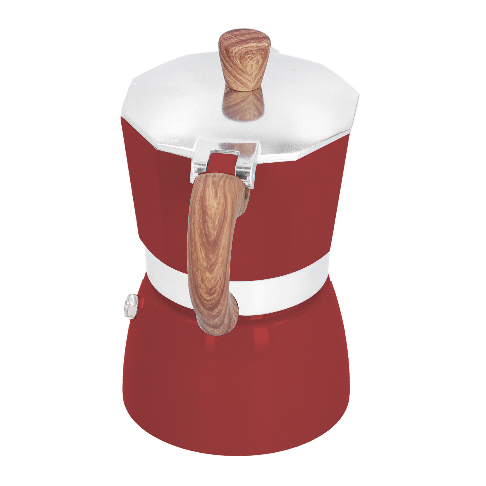 Практичная алюминиевая кофеварка на 150 мл, восьмиугольный кофейник мока для домашнего офиса, кухонная техника, красный