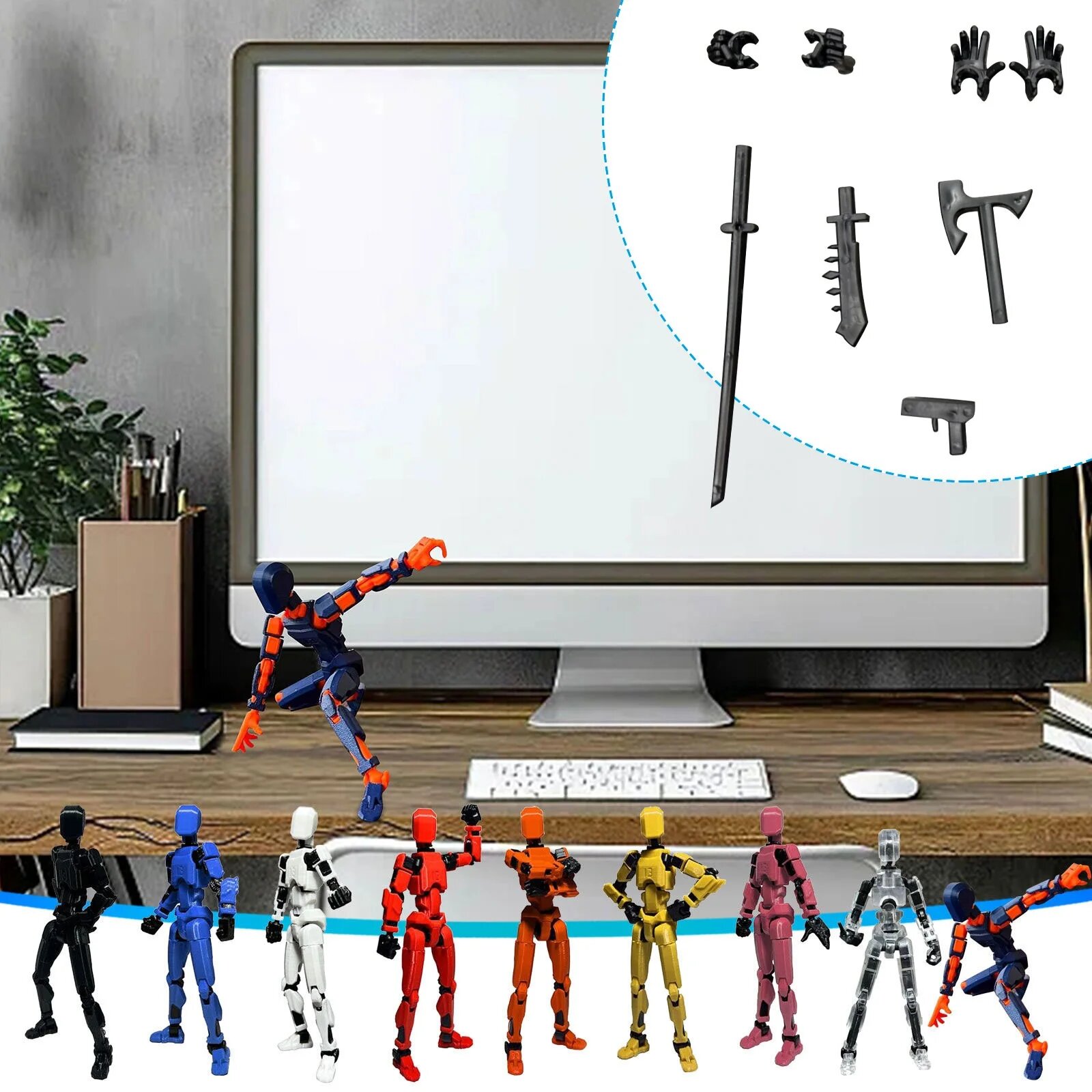 13 Фигурка, сборка завершена Манекен 13 Фигурка Лаки 13 Фигурка T13 Фигурка 3D-печатная многошарнирная подвижная, куклы