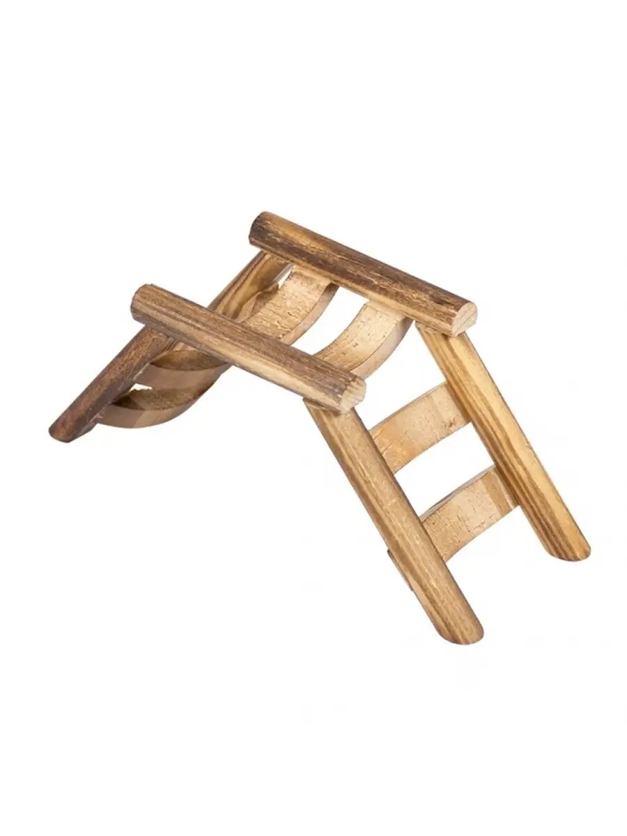 Лесенка-горка деревянная для грызунов, 18х7х7.5см