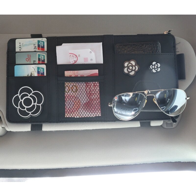 Автомобильный солнцезащитный козырек для хранения, многофункциональный автомобильный внутренний держатель для очков,