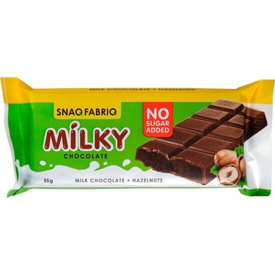 Шоколадный батончик Snaq Fabriq Milky Молочный шоколад с шоколадно-ореховой пастой 55 г