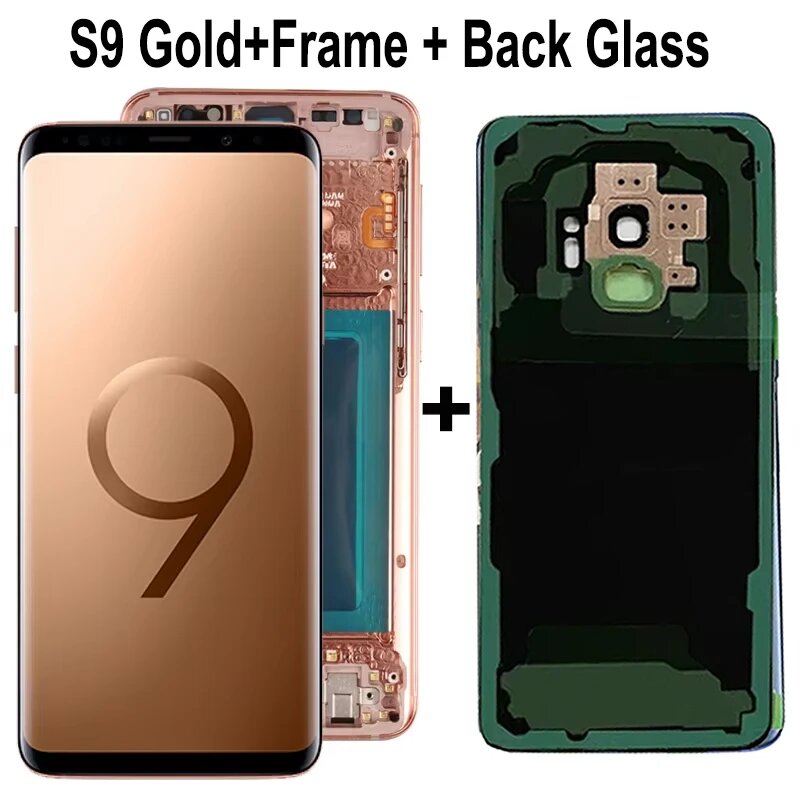 5,8-дюймовый высококачественный AMOLED ЖК-дисплей для Samsung S9 G960F, сенсорный экран для Samsung S9, дисплей с задним стеклом S9 Gold frame