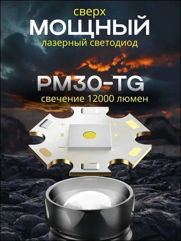 Фонарь ручной лазерный KW-WX02 с функцией Power Bank, дальность 5000 м, 9 режимов работы — фото 1